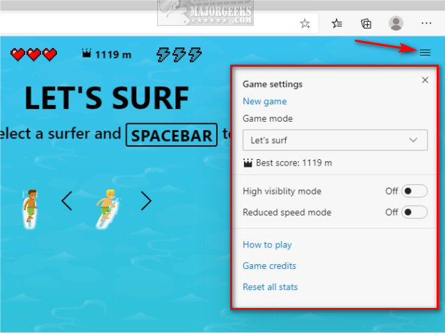 How to Play Lets Surf in Microsoft Edge - MajorGeeks