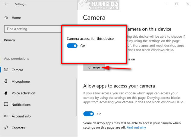 How to Disable a Camera or Webcam in Windows - MajorGeeks