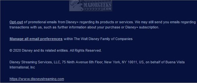 Disney Plus Account Notice Scam - MajorGeeks