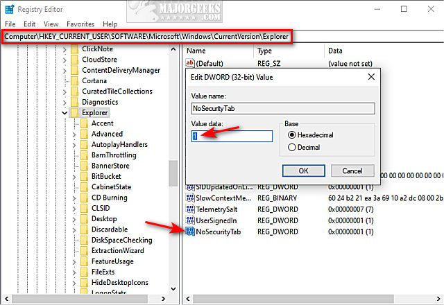 How to Add or Remove Security Tab in File Explorer - MajorGeeks