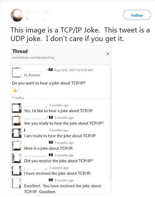 Random Photo: TCP/IP UDP Joke - MajorGeeks
