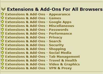 Web Browser Extensions and AddOns Revamped - MajorGeeks