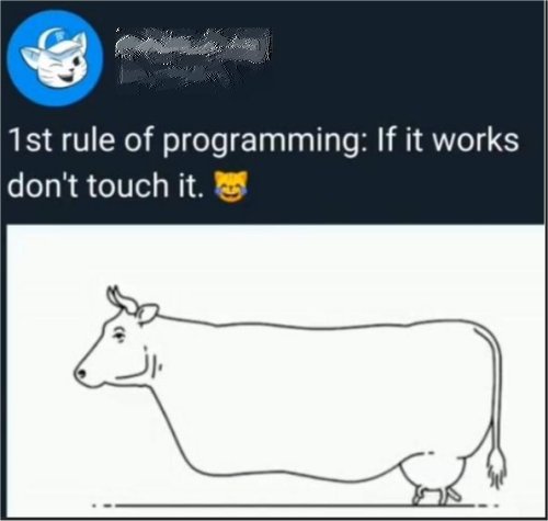 Random Photo: First Rule of Programming - MajorGeeks