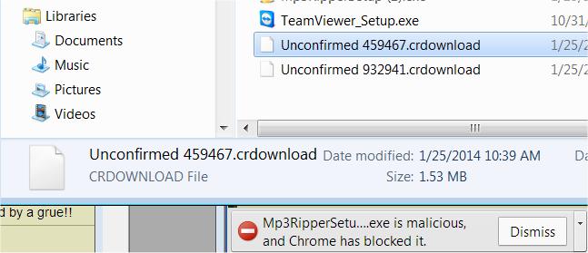 Working around the Google Chrome "This type of file can harm your ...