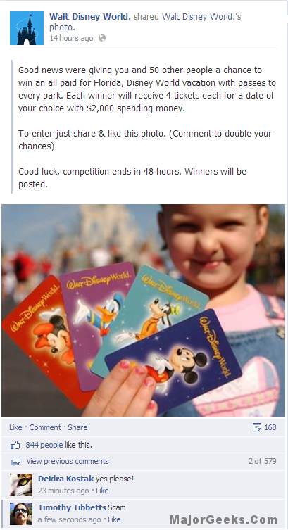Fake Walt Disney World Facebook Pages Being Used to Scam People with ...