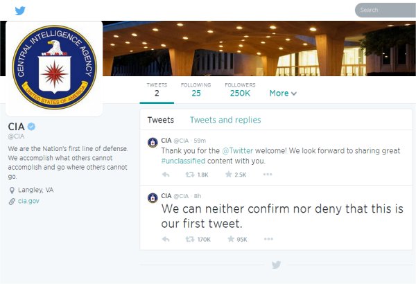 CIA now on Twitter, follow them or be followed.... - MajorGeeks