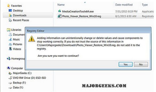 New on MajorGeeks: Setup Windows Photo Viewer as the Default Image ...