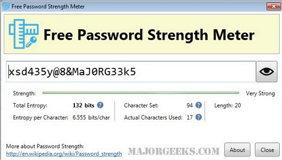 Check Password Strength With Free Password Strength Meter - MajorGeeks