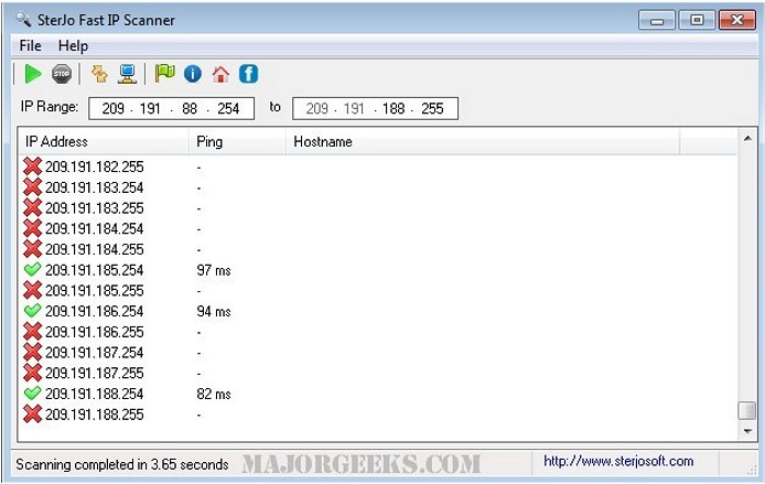Quickly Scan Multiple IPs with SterJo Fast IP Scanner - MajorGeeks