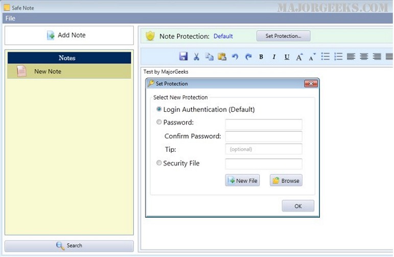 New on MajorGeeks: Safe Note - MajorGeeks