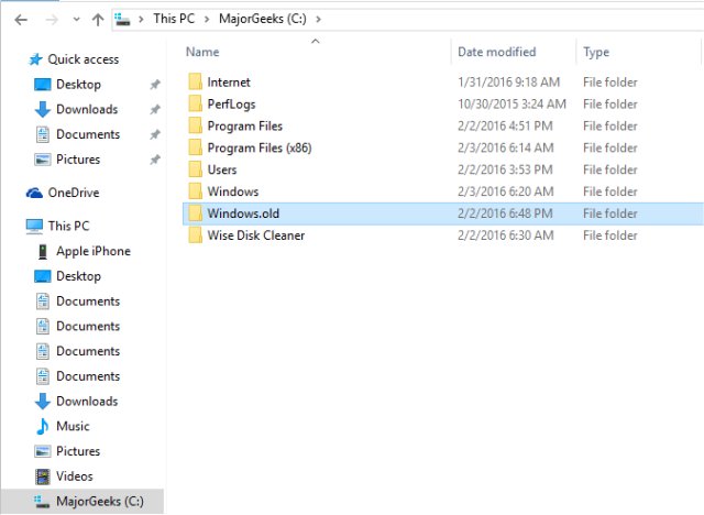 What Is the Windows.old Folder After A Windows 10 Upgrade and Can I ...