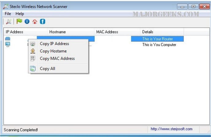 Monitor Connected Devices With SterJo Wireless Network Scanner - MajorGeeks