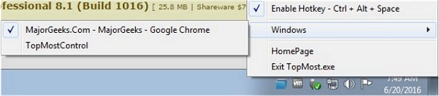 Keep Specific Windows on Top with Windows TopMost Control - MajorGeeks