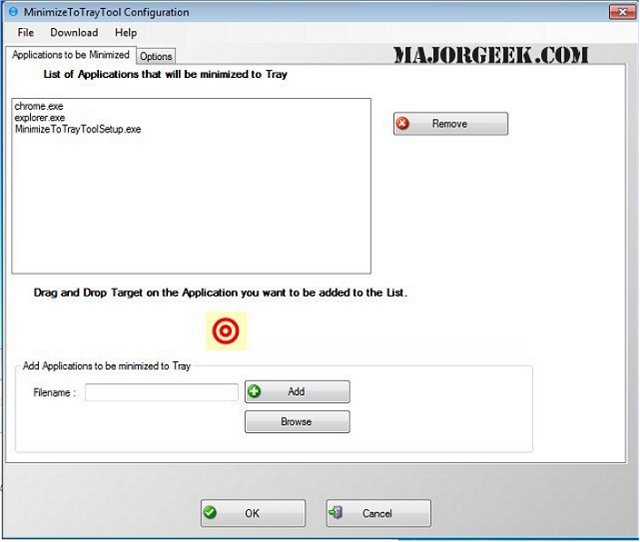 Minimize to Tray Tool Auto-Minimizes Apps to the Systray - MajorGeeks