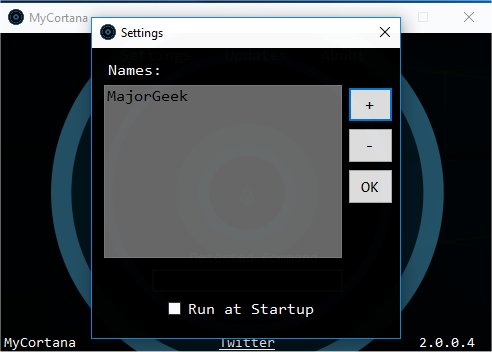 MyCortana Let's You Name Cortana Anything You Want - MajorGeeks